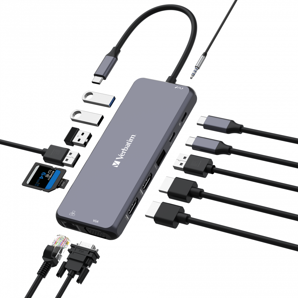 USB-C Pro Multiport Hub CMH-14: 14 Ports - Verbatim Nepal - Data ...
